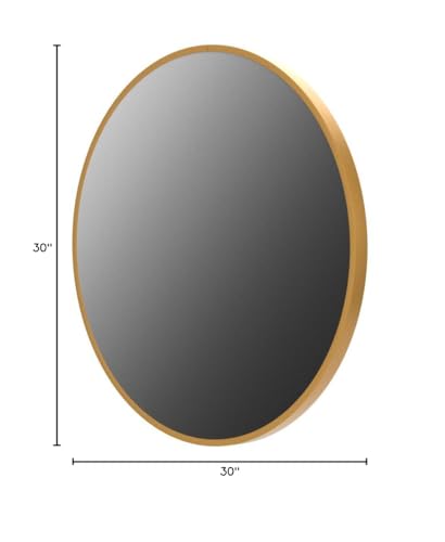 HARRITPURE Round Mirror 30 Gold Wall Mounted Circle Mirrors Vanity Mirror with Brushed Aluminum Alloy Frame Modern Decoration for Bathroom, Living Room, Vanity, Bedroom, Entryway