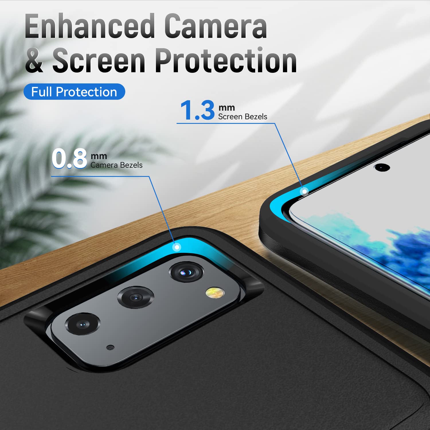 Galaxy S20 Case Samsung S20 Case with 2 Pack Self Healing Flexible TPU Film, YmhxcY [Military-Grade] 360°Finger Ring Holder Shockproof Protective Caser for Samsung Galaxy S20-Black