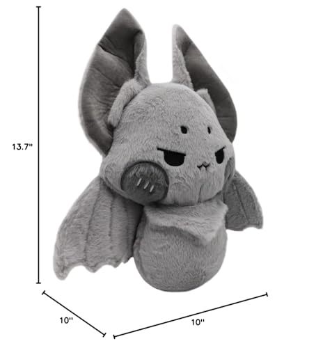 ELAINREN Crazy Gray Bat Plush Toy Halloween Bat Stuffed Soft Pillow Cartoon Furry Bat Plushie Dolls Gifts/13.7''