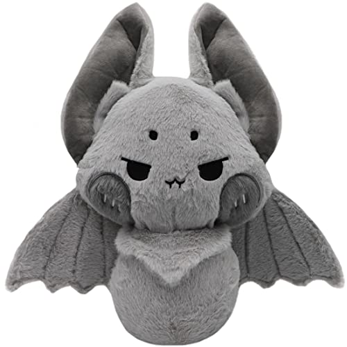 ELAINREN Crazy Gray Bat Plush Toy Halloween Bat Stuffed Soft Pillow Cartoon Furry Bat Plushie Dolls Gifts/13.7''