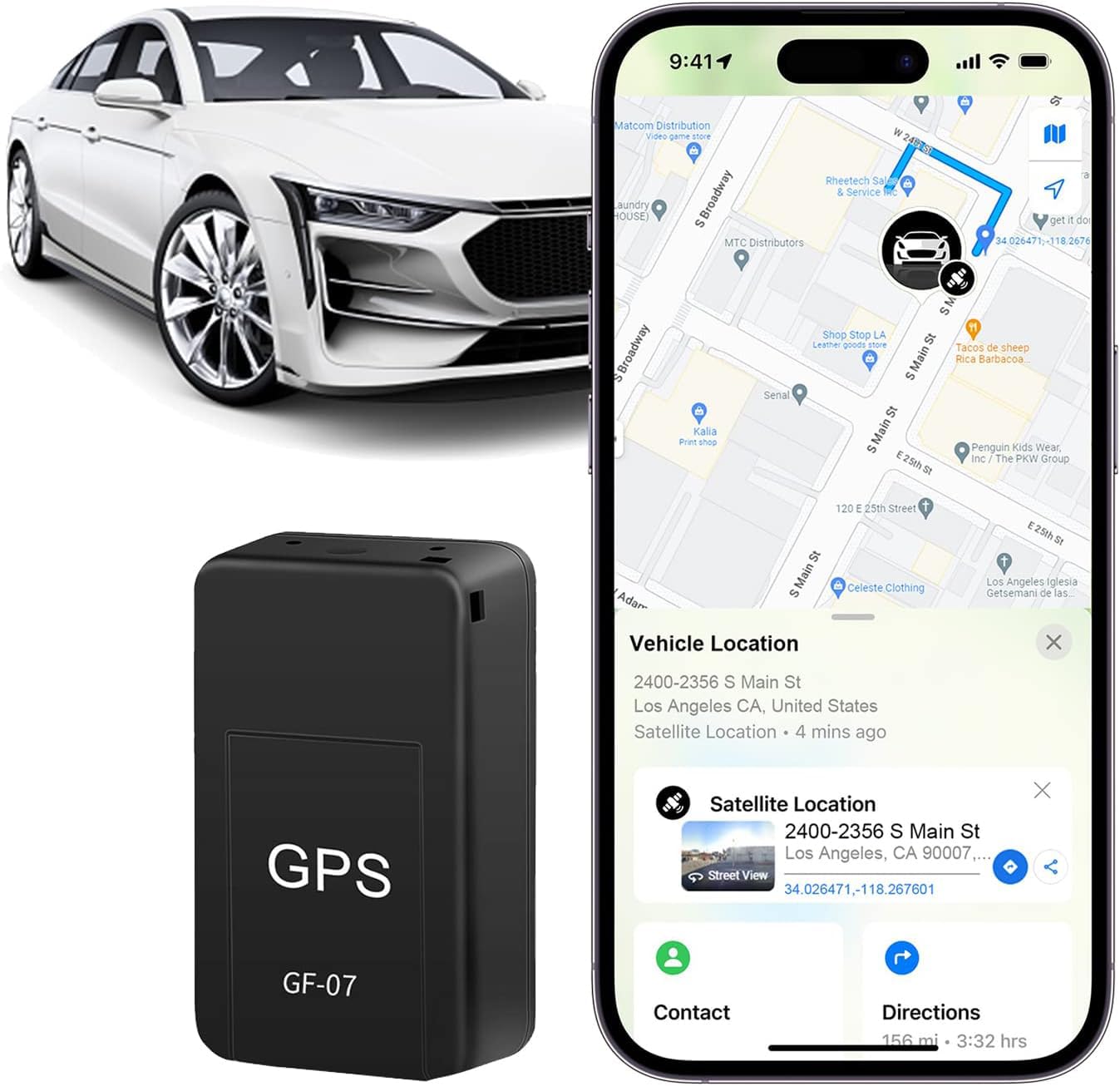 GPS Tracker for Vehicles, Mini Portable Real Time Magnetic GPS Tracking Device, Full Global Coverage Location Tracker for Car, Kids, Dogs, Motorcycle. No Subscription Required