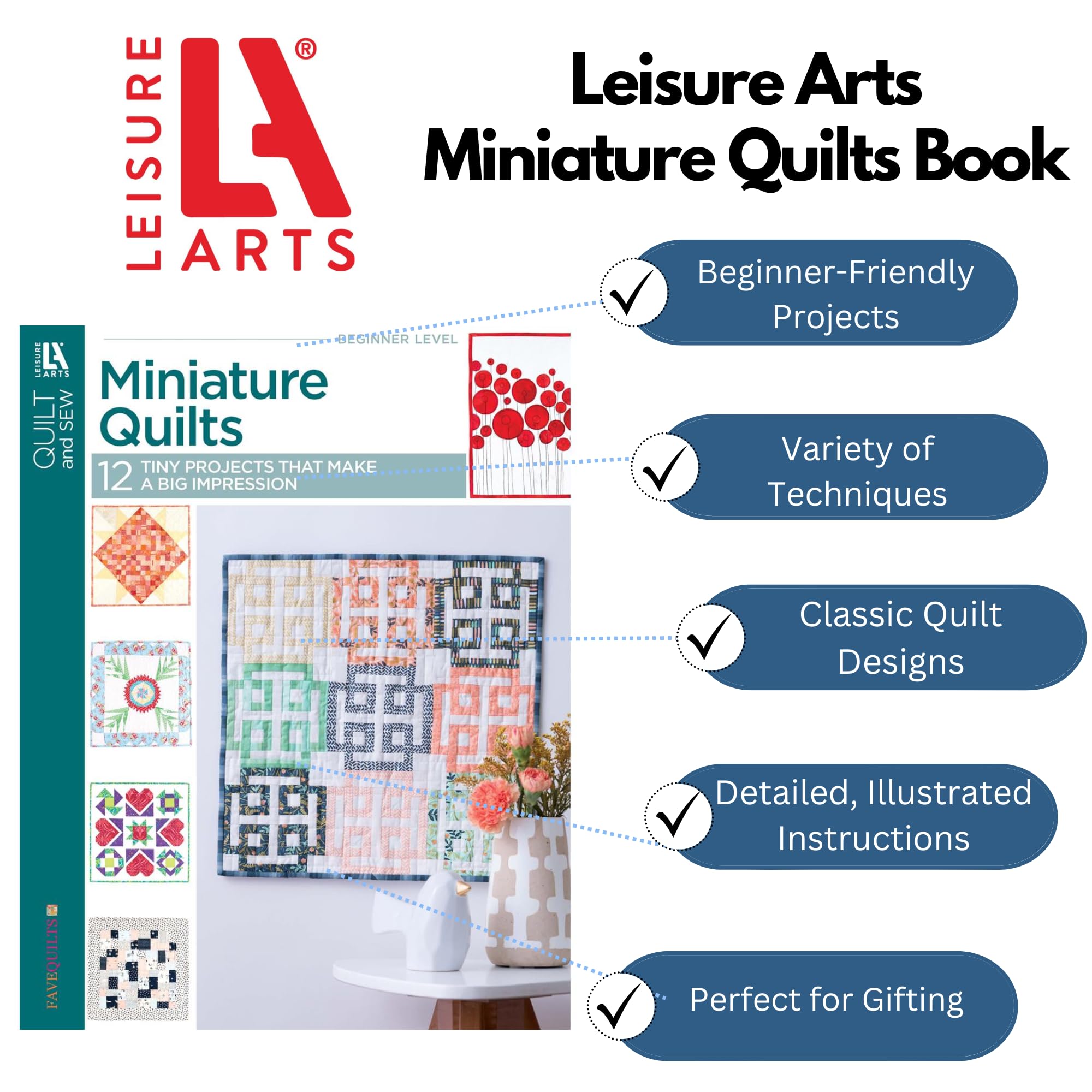 Leisure Arts Quilt and Sew Miniature Quilts Quilting Book, Quilting Books, Quilt Books, Patterns for Quilting, Patterns, Books and Patterns, Pattern Books