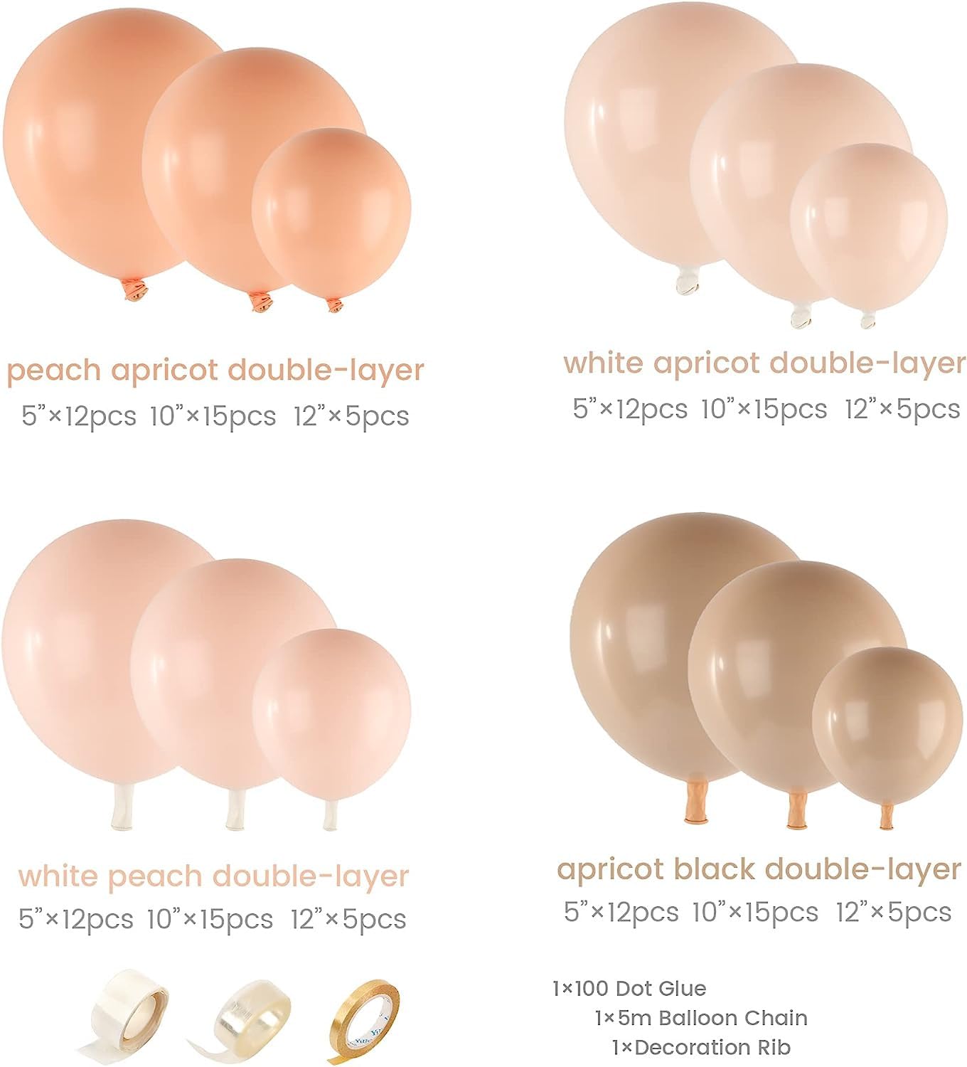 Fonder Mols Nude Balloon garalnd Kit, 132pcs Cream Peach Peachy Beige Balloon Garland Kit Boho Bridal Shower Wedding Birthday Party Backdrop Decorations