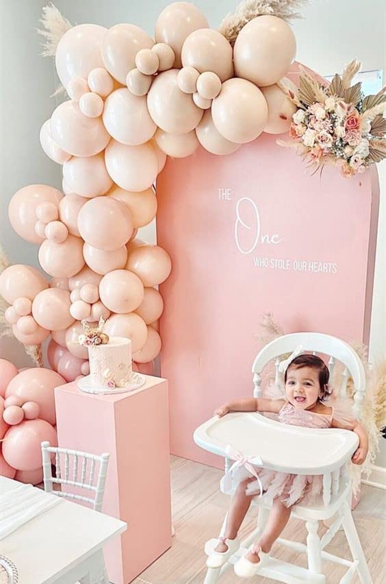 Fonder Mols Nude Balloon garalnd Kit, 132pcs Cream Peach Peachy Beige Balloon Garland Kit Boho Bridal Shower Wedding Birthday Party Backdrop Decorations
