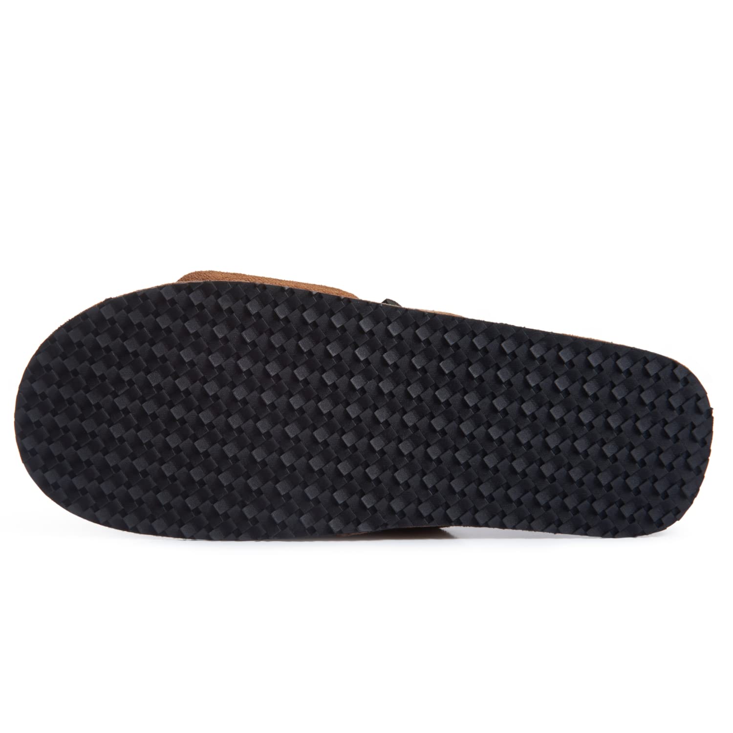 Lucky Brand Mens Microsuede Memory Foam Open Toe Slippers, Cool Adjustable Strap Indoor Outdoor House Sliders for Men, Tan, Large