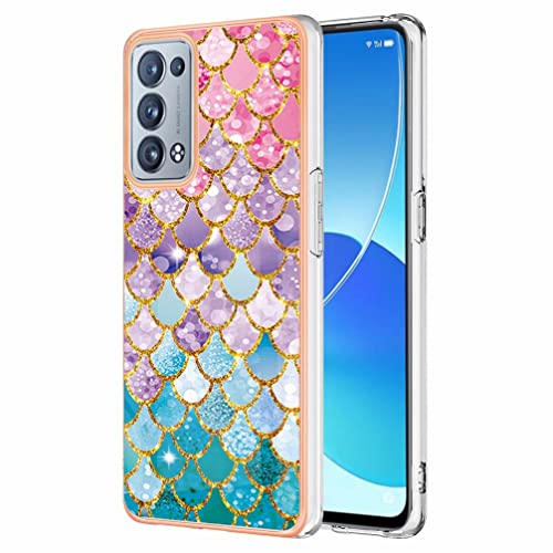 YEALLY Case for Oppo Reno 6 Pro+ 5G Phone Case Ultra Slim IMD Cover, Hard Frame + Soft TPU Shockproof, Scratch Resistant & Screen Protection Wireless Charging Case Cover for Oppo Reno 6 Pro+ 5G, a2