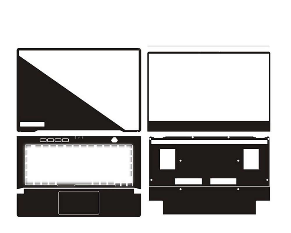 Vinyl Skin Sticker for Asus ROG Flow X13 GV301 /Zephyrus G14 GA401 / M16 GU603 / Zephyrus G15 GA503QR (Zephyrus G14 GA401, Black Matte)