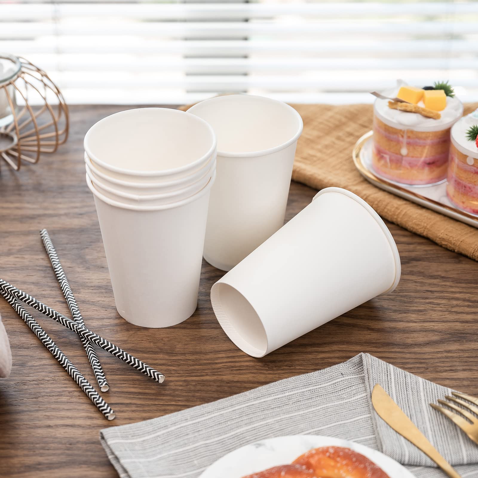 YEEHAW 12 oz 500 Pack Disposable Paper Coffee Cups, Bulk White Hot to Go Cups for Hot Coffee, Hot Liquid, Chocolate, Juice, Hot Beverage Drinkings, Ideal for Cafes, Bistros, Office and Family