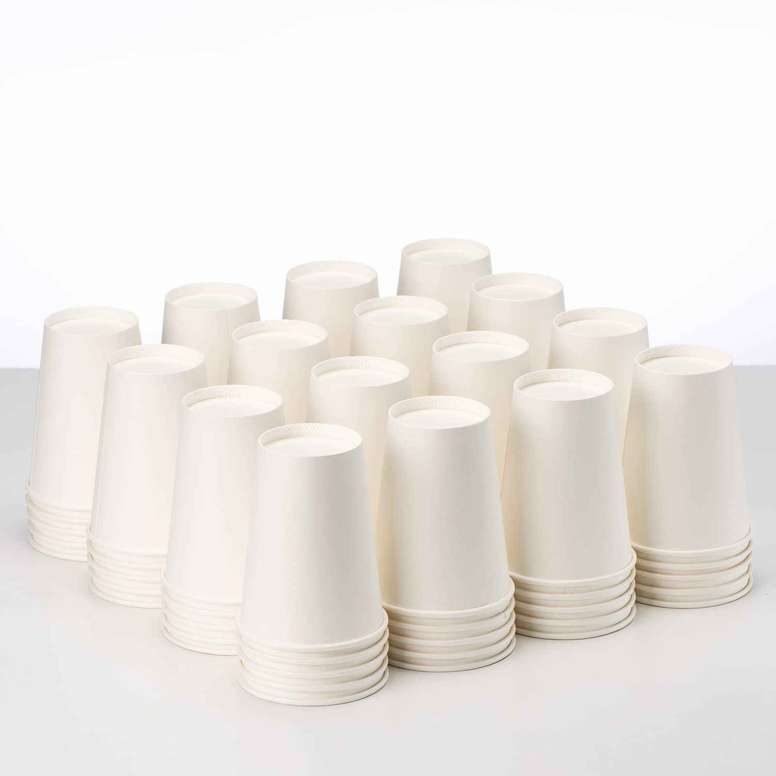 YEEHAW 12 oz 500 Pack Disposable Paper Coffee Cups, Bulk White Hot to Go Cups for Hot Coffee, Hot Liquid, Chocolate, Juice, Hot Beverage Drinkings, Ideal for Cafes, Bistros, Office and Family