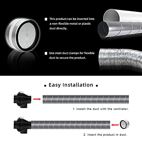 FRESH SPEED 8-Inch Backdraft Damper Shutter Inline Spring Loaded for Dryer Duct