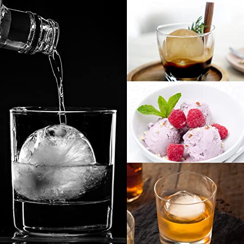 Ice Cube Trays Silicone, Sphere Ice Ball Maker with Lid for Whiskey and Cocktails & Bourbon, Reusable and BPA Free 1 Pack (7 ball ice tray)