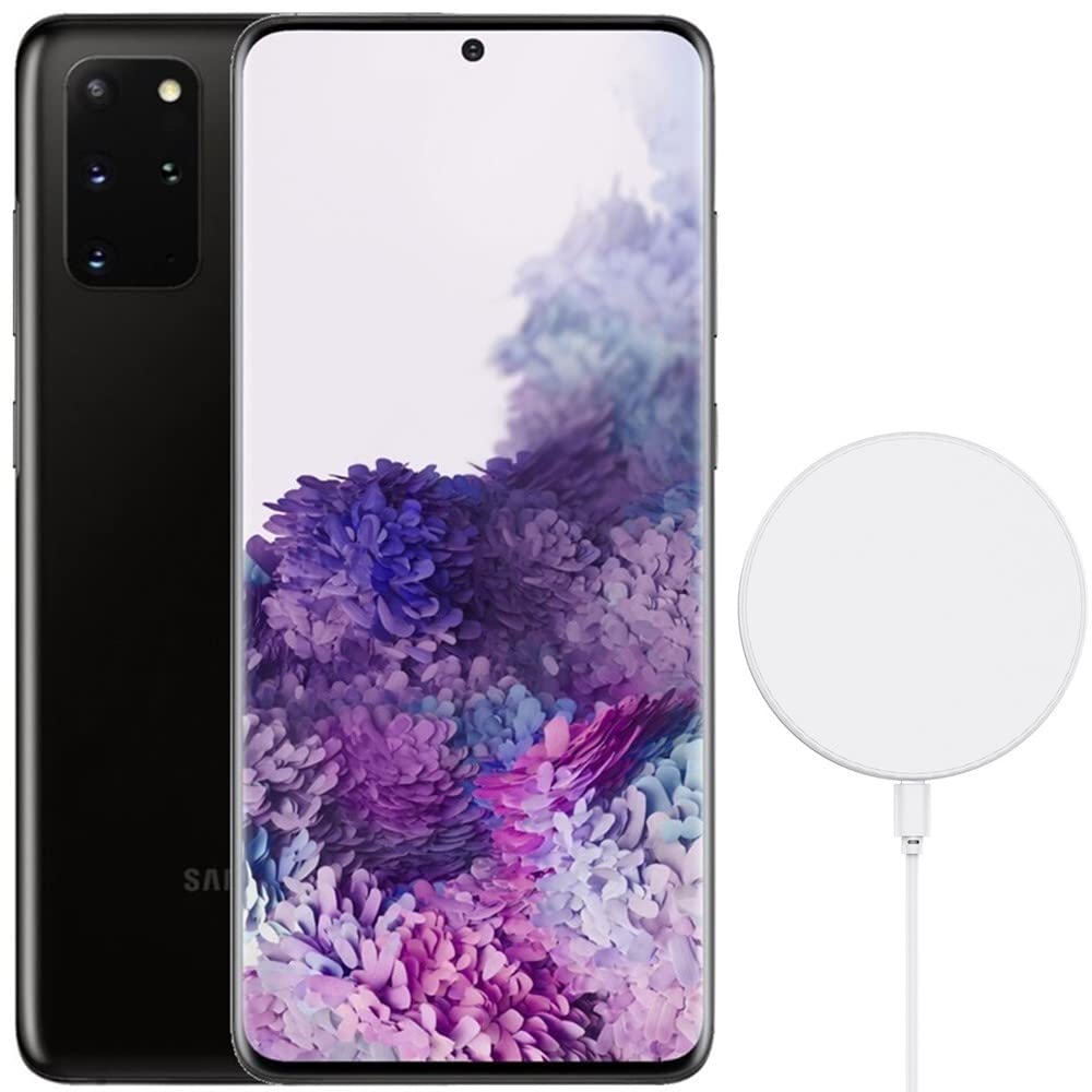 SAMSUNG Galaxy S20+ 5G (128GB, 12GB) 6.7" 120Hz AMOLED, Snapdragon 865, IP68 Water-Resistant, Fully Unlocked US Model (AT&T, Verizon, T-Mobile, Global) SM-G986U1 (w/Fast Wireless Charge Pad, Black)