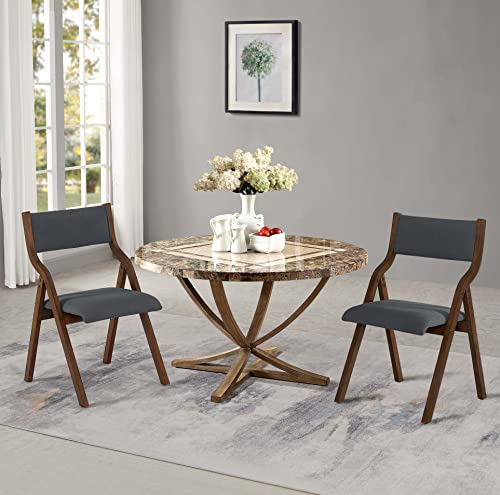 Ball & Cast Modern Folding Chairs Foldable Dining Chairs Set of 2, 18" Seat Height, Dark Grey