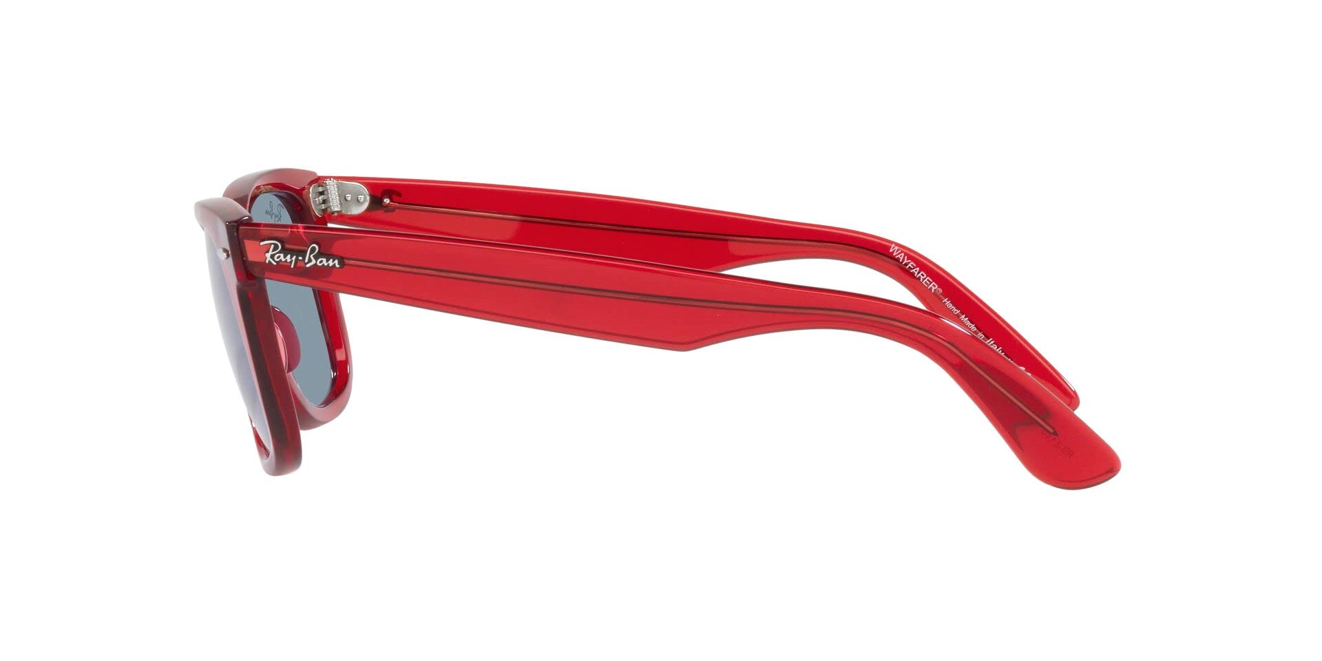 Ray-Ban RB2140 Original Wayfarer Colorblock Square Sunglasses, Transparent Red/Blue, 50 mm