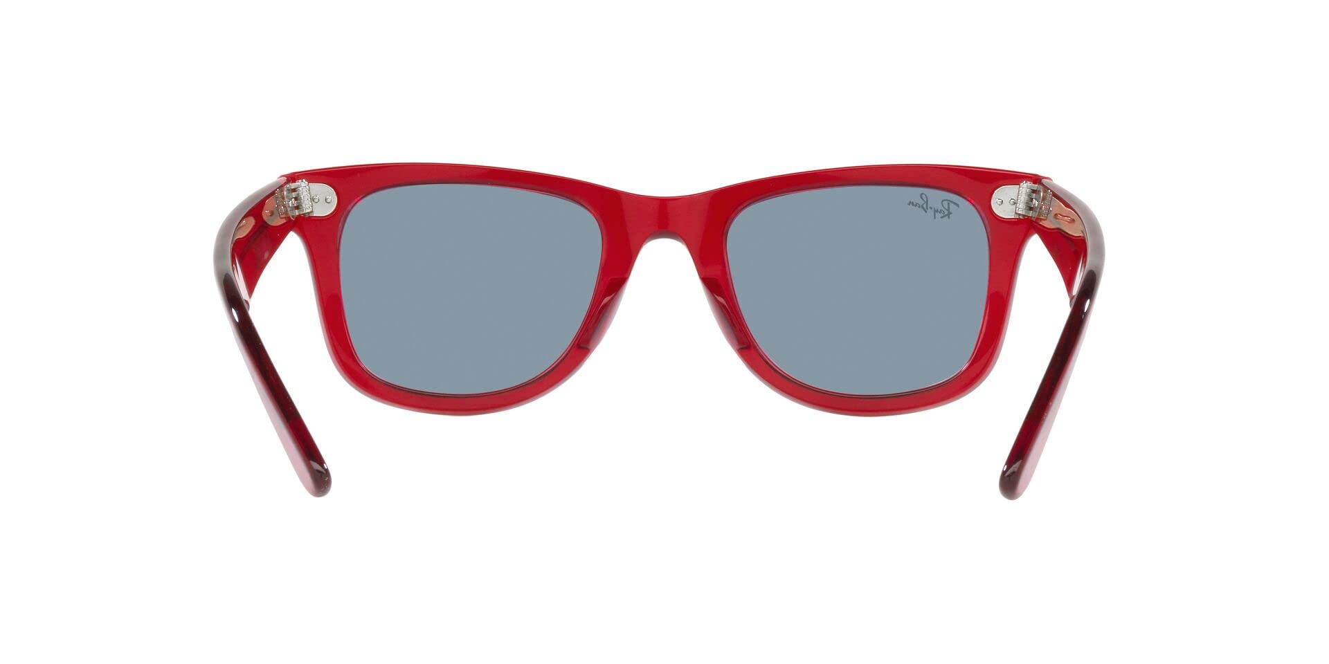 Ray-Ban RB2140 Original Wayfarer Colorblock Square Sunglasses, Transparent Red/Blue, 50 mm