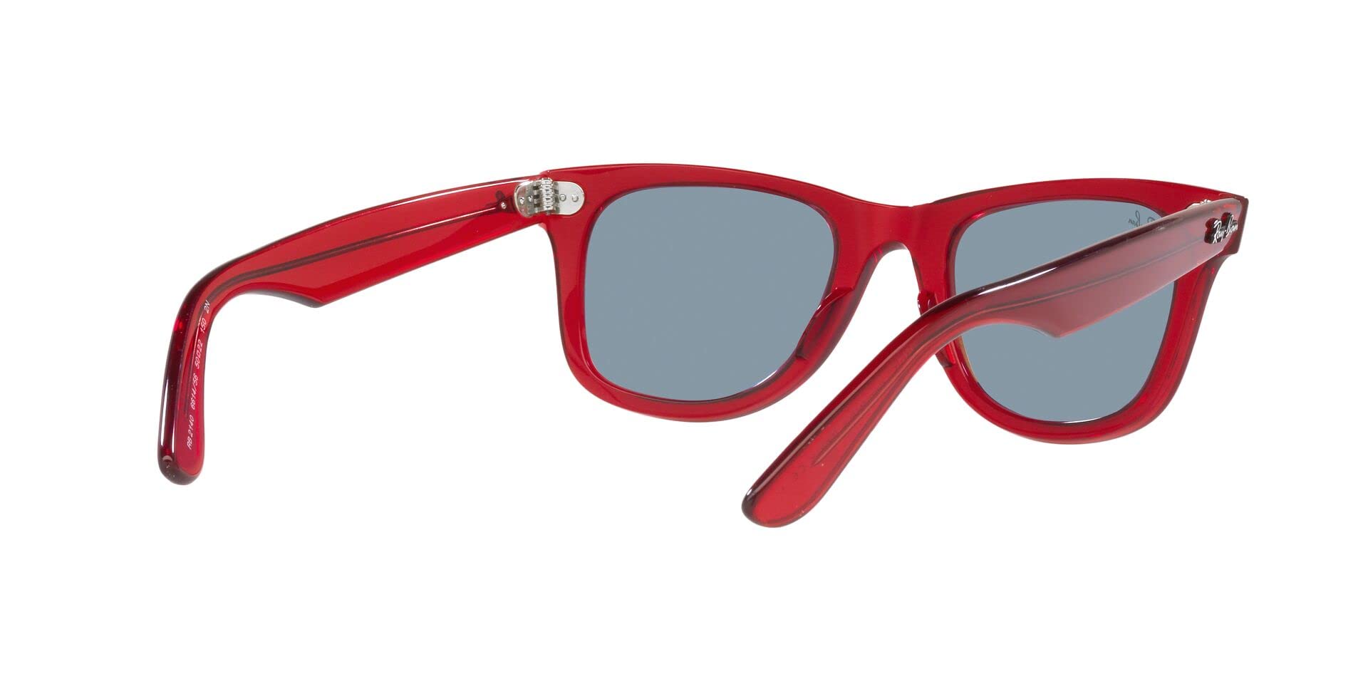 Ray-Ban RB2140 Original Wayfarer Colorblock Square Sunglasses, Transparent Red/Blue, 50 mm