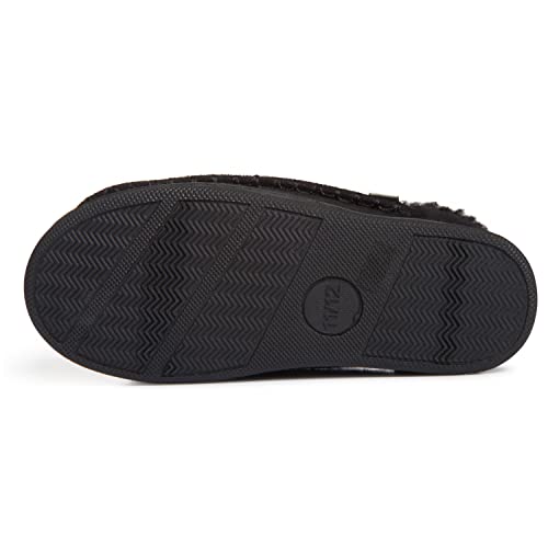 Lucky Brand Boys Micro Suede Clog Slippers, Non Slip Rubber Sole Warm Fuzzy Fluffy House Shoes, Kids Indoor Outdoor Clogs, Black, Size 2-3