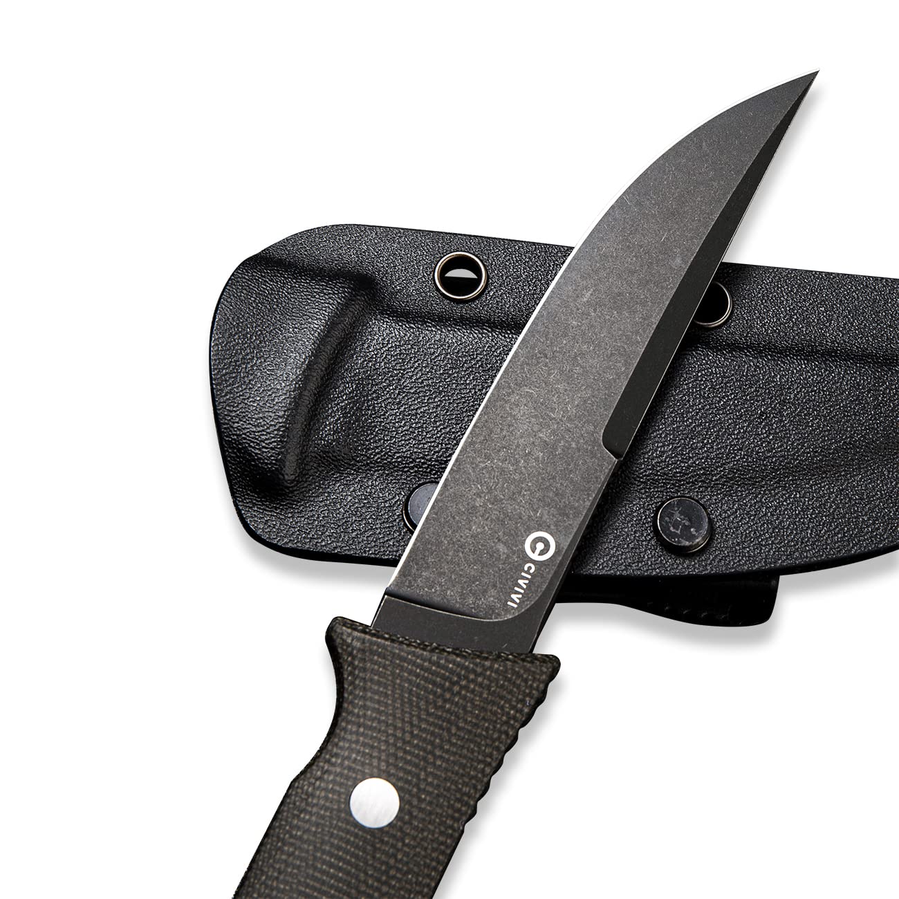 CIVIVI Tamashii Fixed Blade Knife with 4.07’’ D2 Blade Micarta Handle, Kydex Sheath, T-clip for EDC Outdoor Carry C19046-4