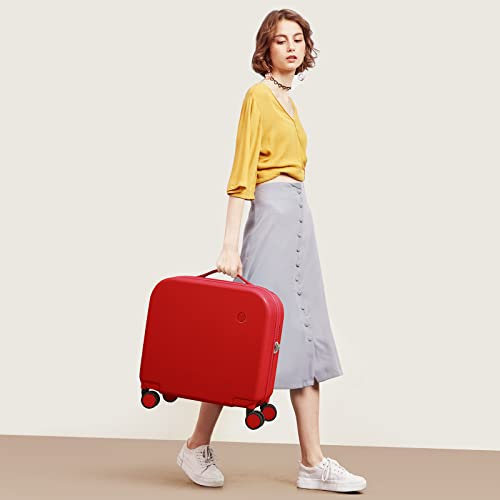 Carry on Luggage, Mixi Suitcase Spinner Wheels Luggage Hardshell Lightweight Rolling Suitcases PC with Cover & TSA Lock for Business Travel Red