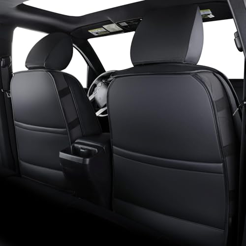 LUCKYMAN Club S08-QE Tacoma Seat Covers, Fit for 2005-2023 Tacoma Crew Cab SR SR5 TRD Sport TRD Off-Road PreRunner with Water Proof Faux Leather(Front Pair, Black&Gray 2 pcs)