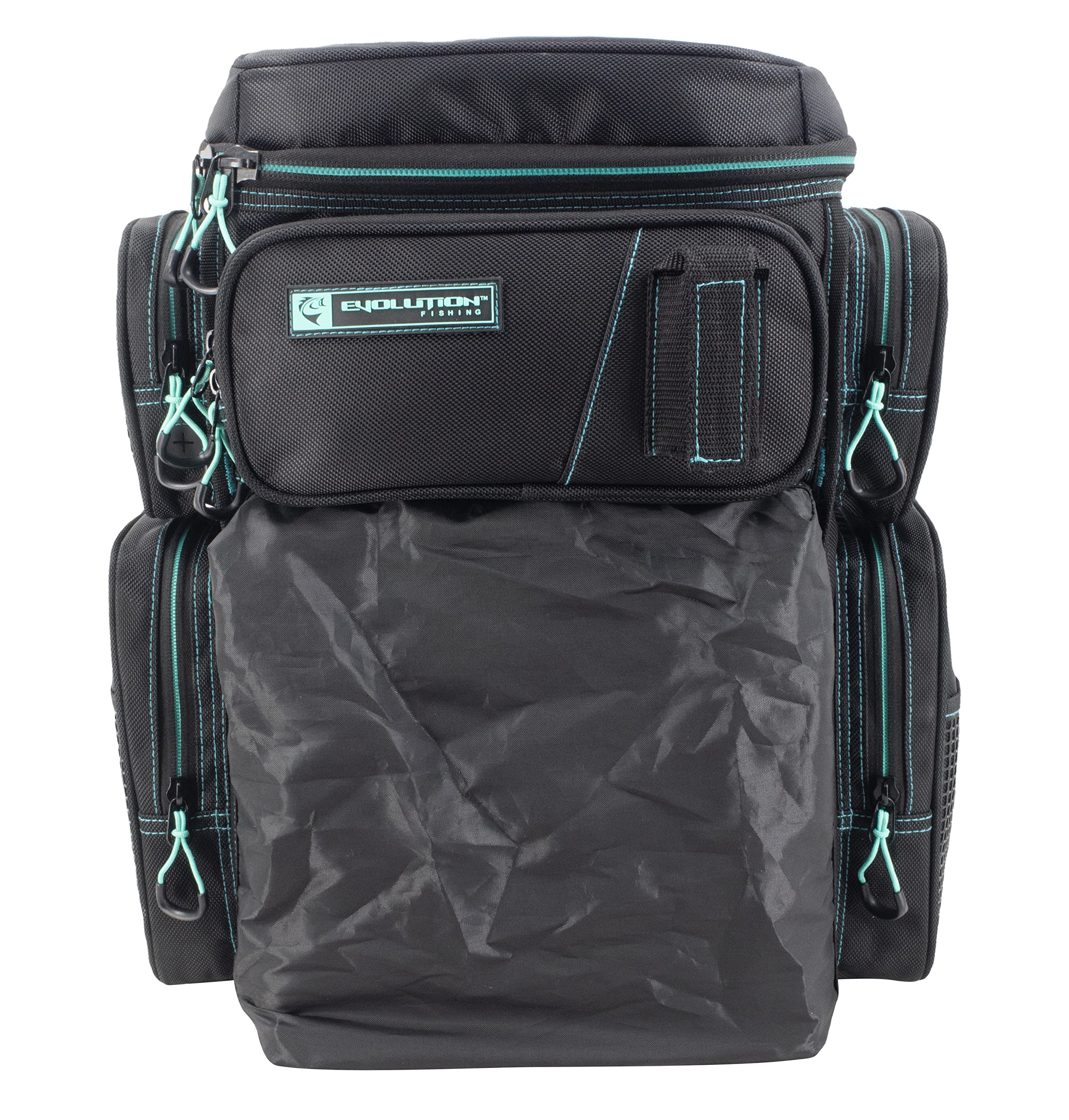 Evolution Fishing Drift Series Tackle Backpack – Seafoam, 3600 Size, Outdoor Rucksack w/ 6 Fishing Tackle Trays, Built In Rain Fly, Heavy Duty Fishing Backpack, Tackle Carrying Case