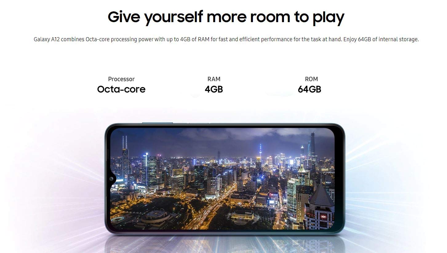 Samsung Galaxy A12 (32GB, 3GB) 6.5" HD+, Android 11, 5000mAh Battery, 4G Volte T-Mobile Unlocked A125U (w/ 64GB SD, Black)