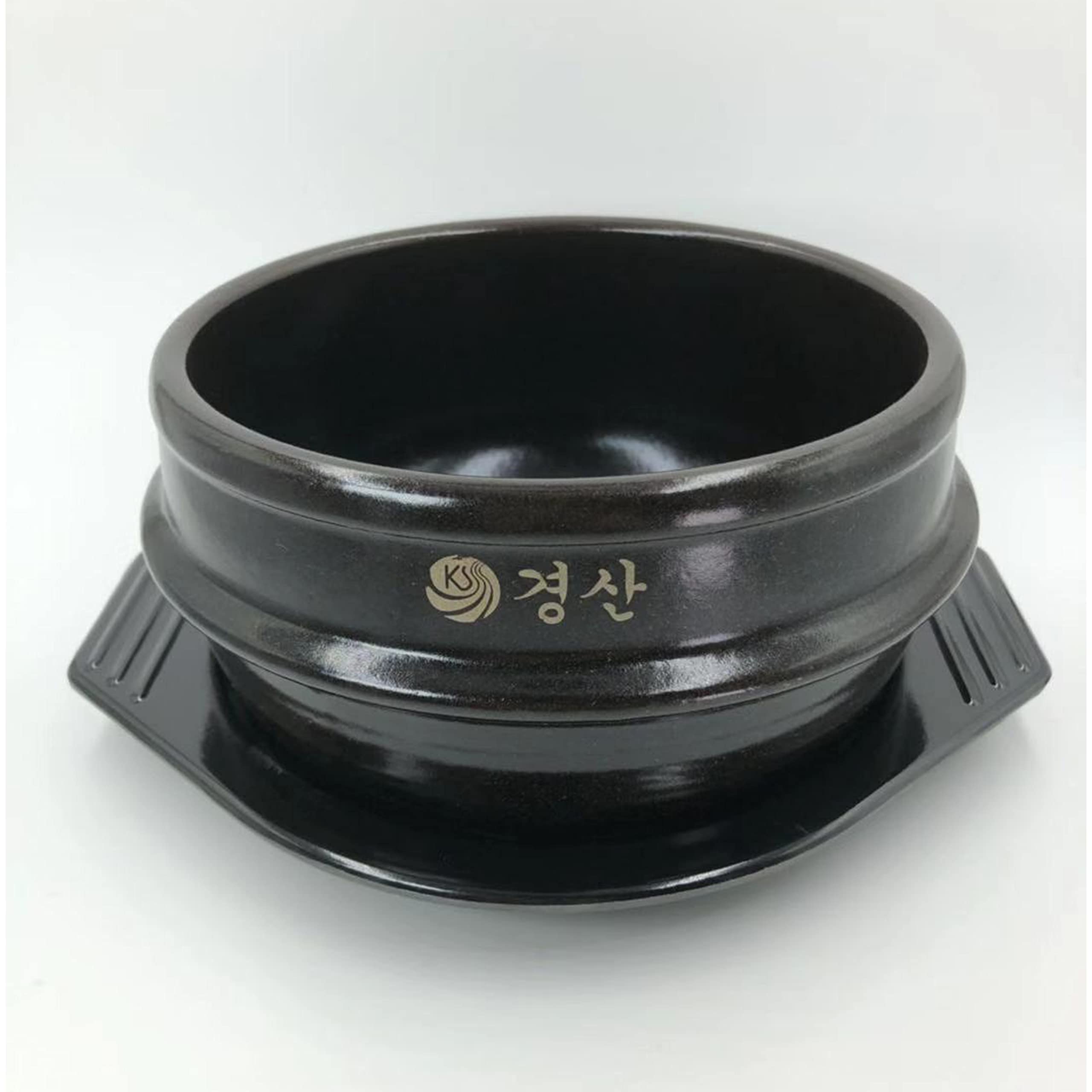 Jovely Korean Stone Bowl Set, Authentic Ttukbaegi Korean Earthenware Pot, Twice-Fired Natural Korean Clay Pot for Cooking, Microwave & Dishwasher-Safe