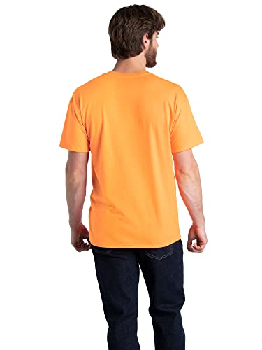 Fruit Of The Loom Mens Eversoft Cotton Shirts, Breathable & Moisture Wicking With Odor Control, Sizes S-4x, Crew - 2 Pack - Safety Orange, X-Large US
