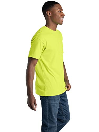 Fruit of the Loom Men's Eversoft Cotton T-Shirts (S-4XL), Crew-2 Pack-Safety Green, Medium