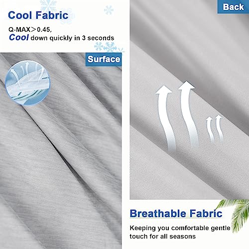 PHF Arc-Chill Cooling Blanket for Hot Sleepers, Queen Size, Absorbs Body Heat to Keep Cool for Night Sweats, Summer Blanket, 90x90 inches, Light Grey