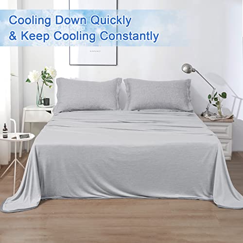 PHF Arc-Chill Cooling Blanket for Hot Sleepers, Queen Size, Absorbs Body Heat to Keep Cool for Night Sweats, Summer Blanket, 90x90 inches, Light Grey
