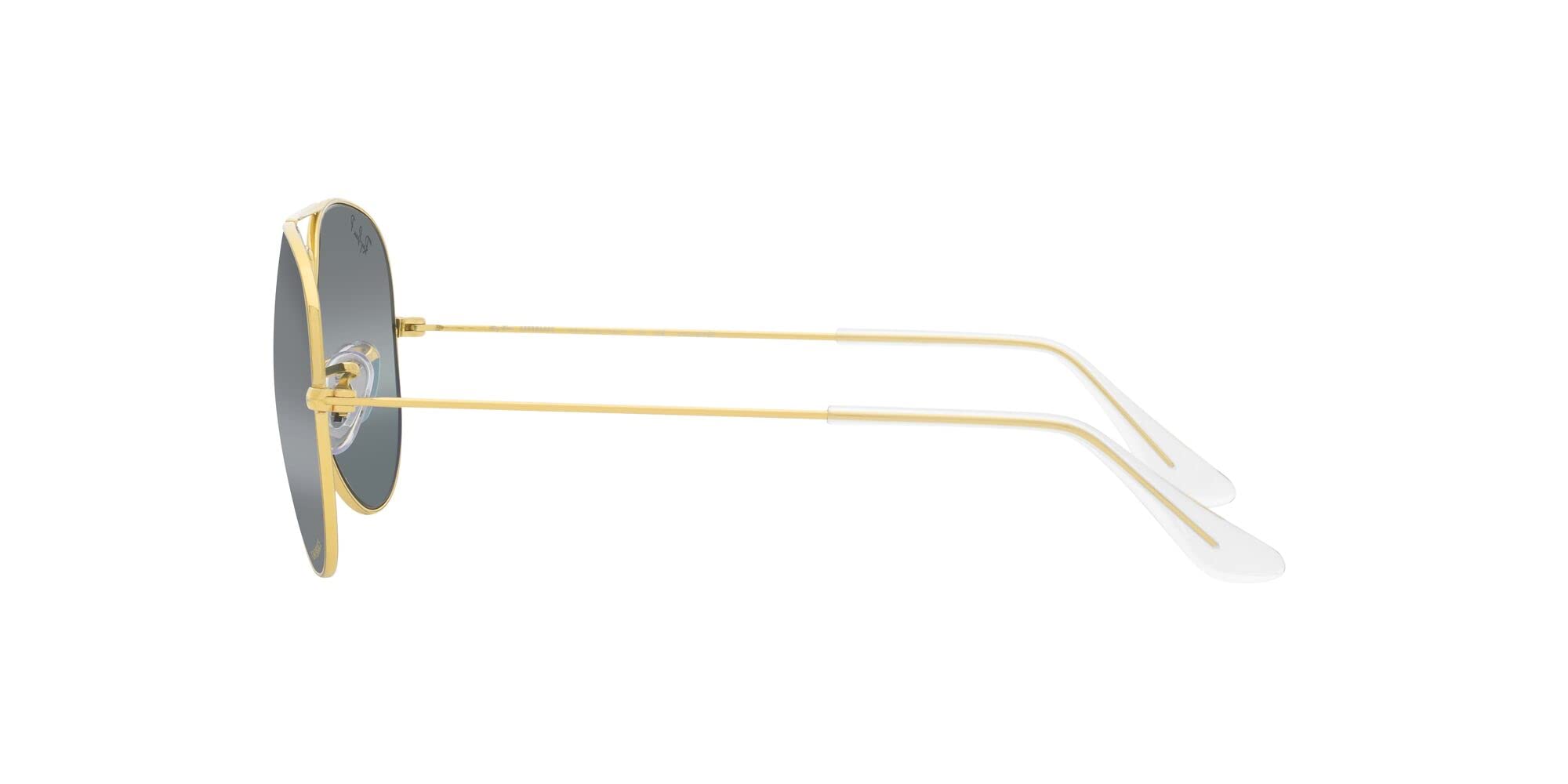 Ray-Ban RB3025 Classic Aviator Sunglasses, Legend Gold/Polarized Clear Gradient Dark Blue, 58 mm