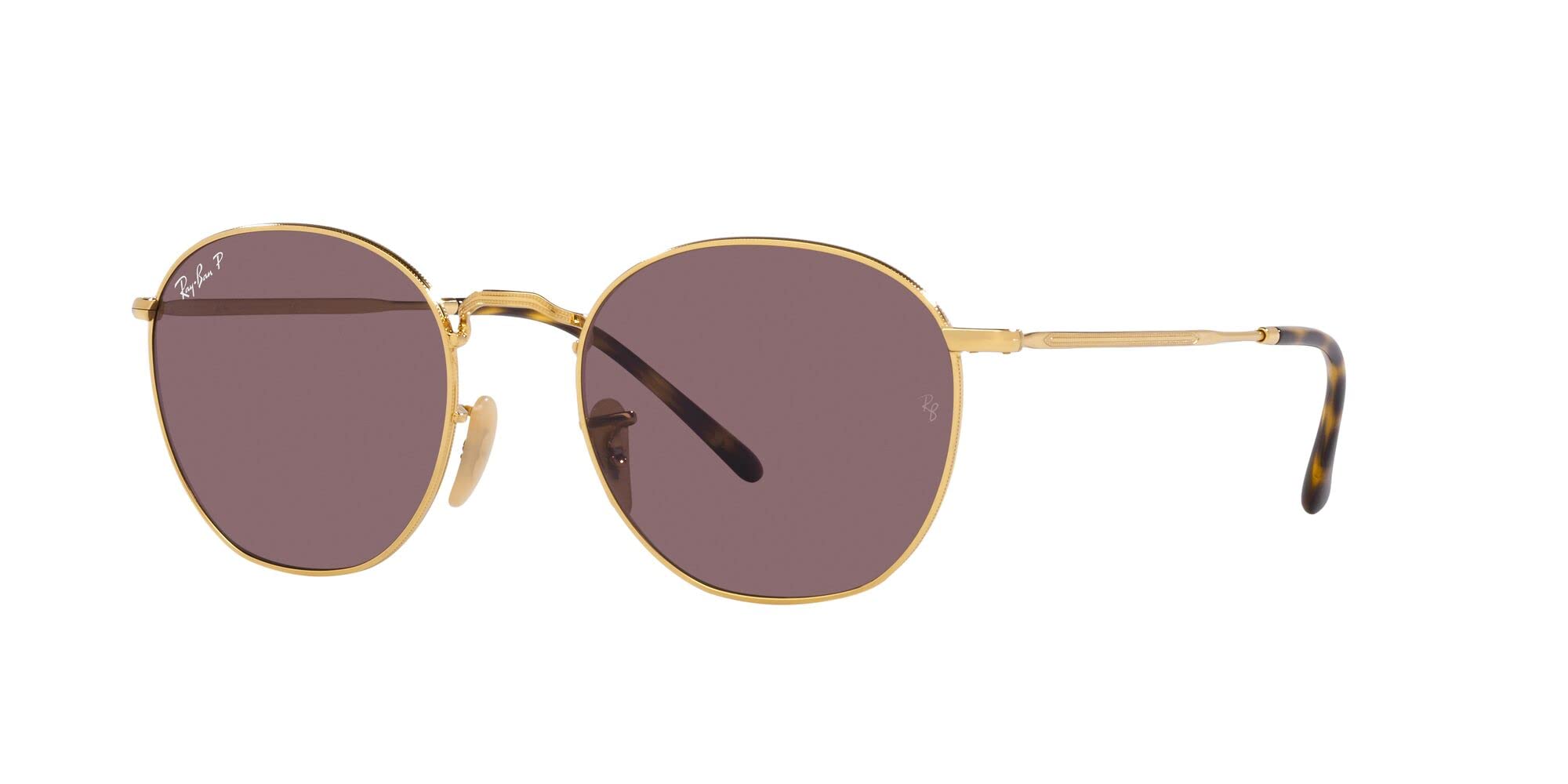 Ray-Ban RB3772 Rob Round Sunglasses, Gold/Dark Violet Polarized, 54 mm