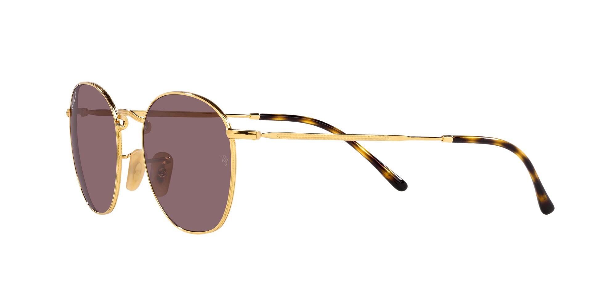 Ray-Ban RB3772 Rob Round Sunglasses, Gold/Dark Violet Polarized, 54 mm