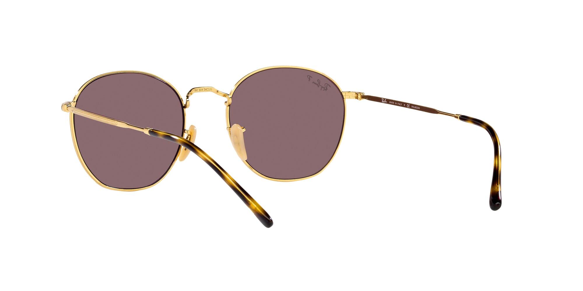 Ray-Ban RB3772 Rob Round Sunglasses, Gold/Dark Violet Polarized, 54 mm