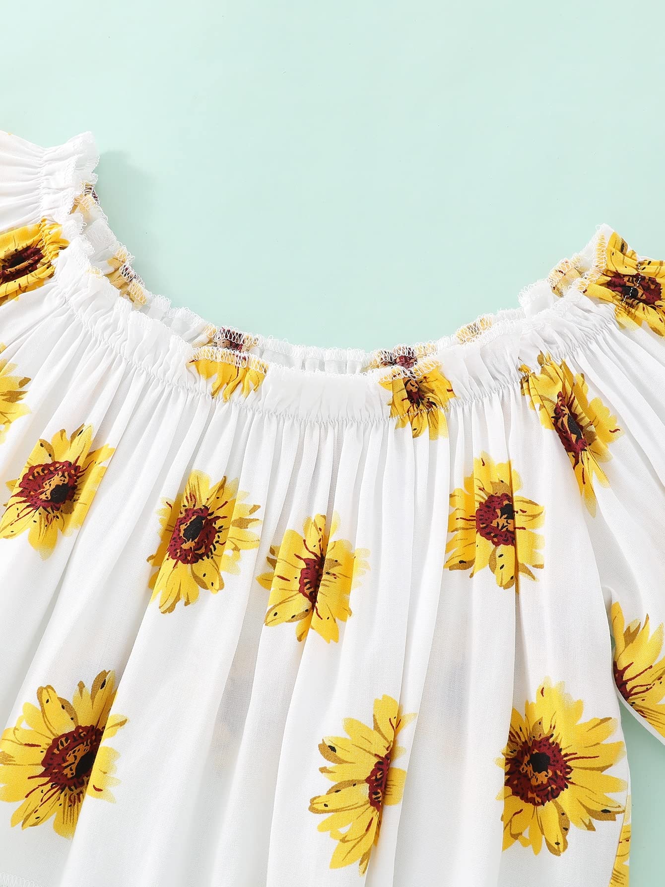 SOLY HUX Girl's 2 Piece Outfit Summer Boho Floral Print Long Sleeve Top and Shorts Set Cute Clothes for Girls Multicoloured 140