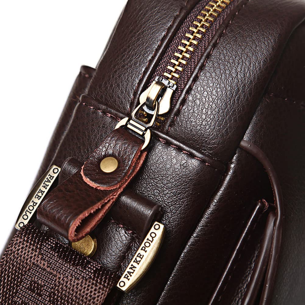 Leathario Men's Leather Shoulder Bag Crossbody Bag For Men Small Messenger For Work Business Satchel Travel