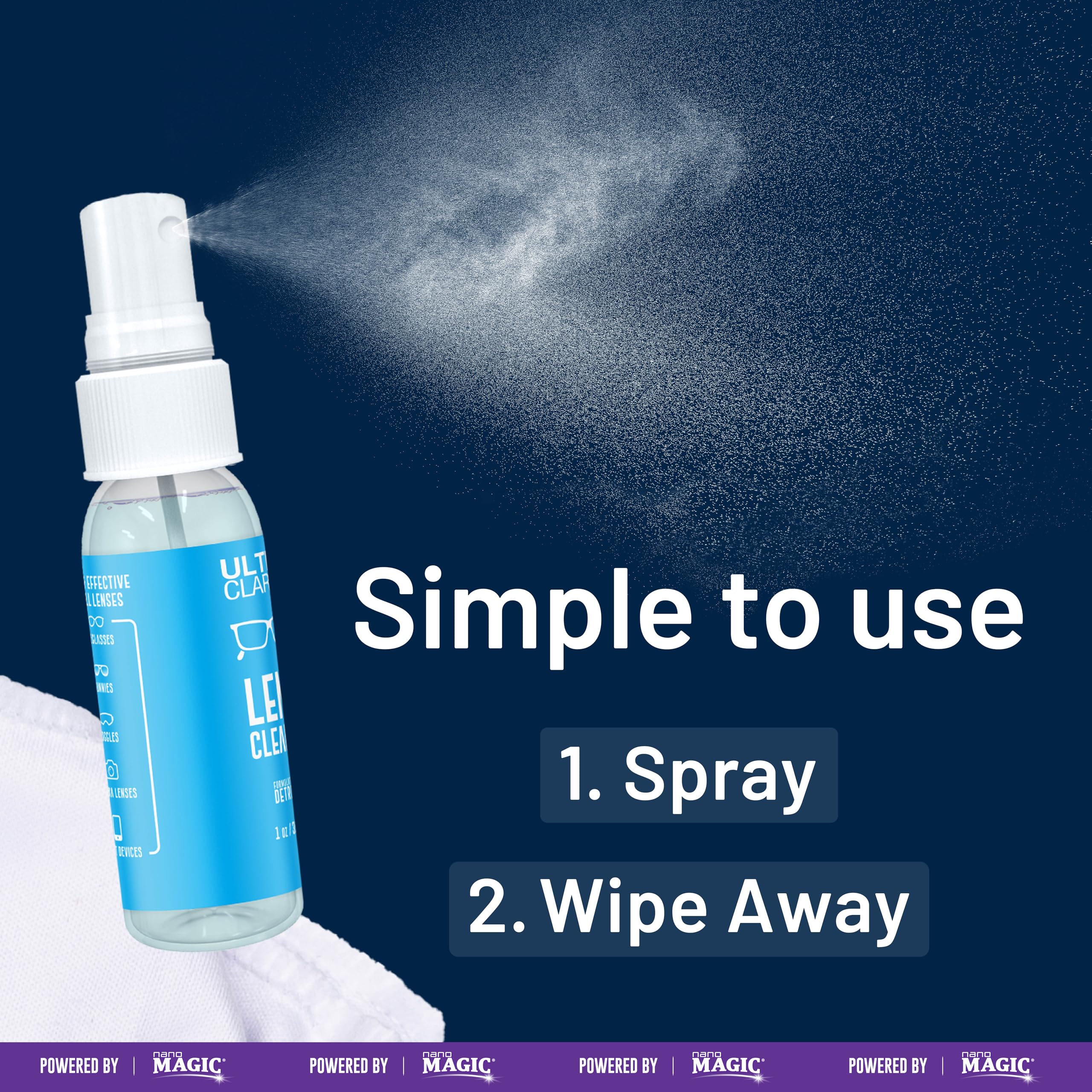 Ultra Clarity Powered by Nano Magic Eyeglass Lens Cleaning Spray 22oz Value Pack | 2 2oz Sprays, 6oz Spray, 2 6oz Refills, 5 Microfiber Cloths | Ideal for Glasses, Phone, Screens, Coated Surfaces