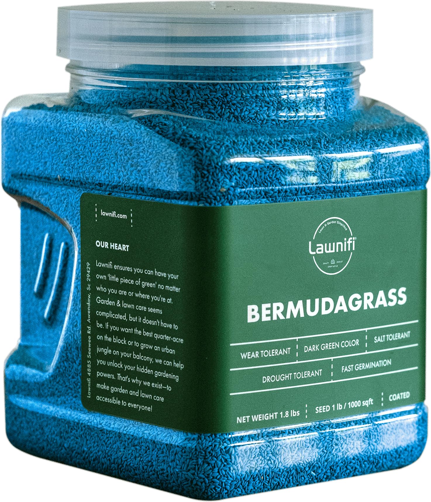 Lawnifi Bermuda Grass Seeds for Lawn, 1.8 lbs Covers 2,000 Sq Ft