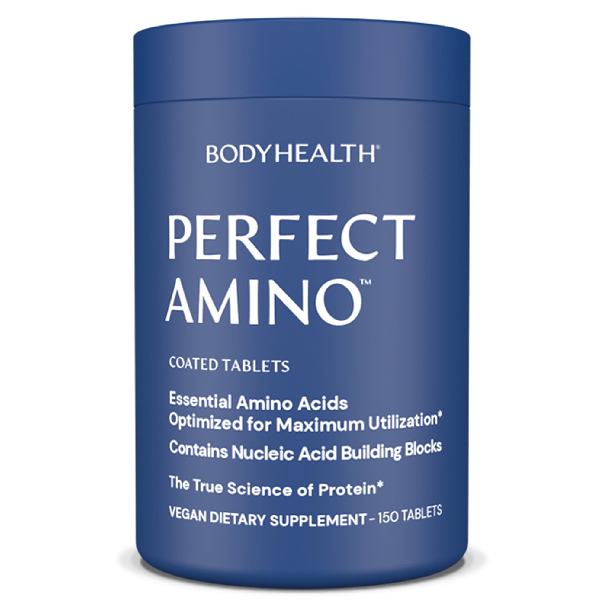 BodyHealth PerfectAmino (150 ct) Easy to Swallow Tablets, Essential Amino Acids Supplement with BCAAs, Vegan Protein for Pre/Post Workout & Muscle Recovery with Lysine, Tryptophan, Leucine, Methionine