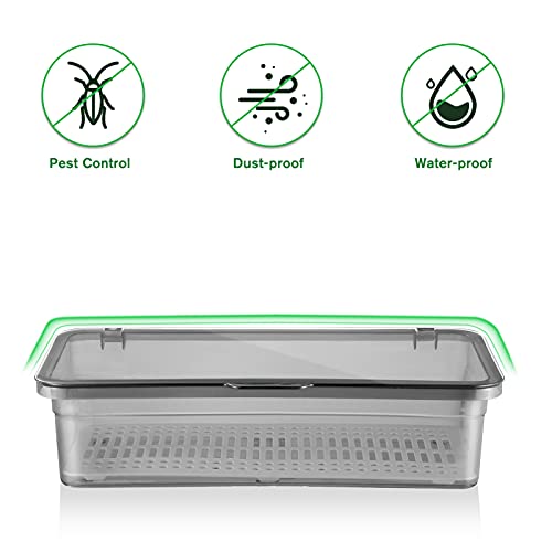 Cabilock Utensil Organizers Drawer Utensil Holder for Countertop with Lid, Silverware Tray for Drawer, Chopsticks Holders Flatware Cutlery Trays Chopsticks Drain Storage Box