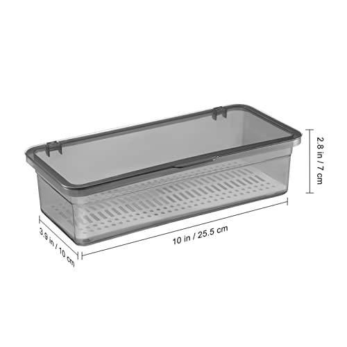 Cabilock Utensil Organizers Drawer Utensil Holder for Countertop with Lid, Silverware Tray for Drawer, Chopsticks Holders Flatware Cutlery Trays Chopsticks Drain Storage Box