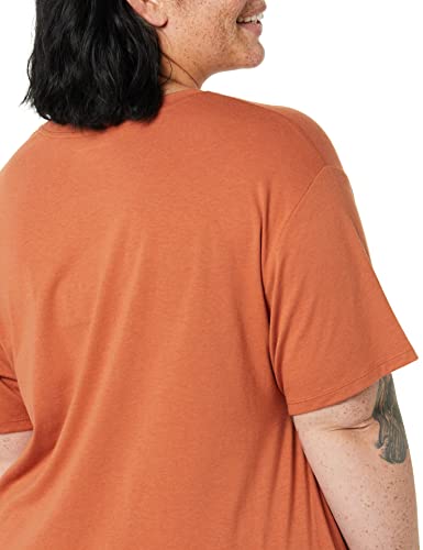 Amazon Essentials Women's Knit Jersey Pajama Set, Terracotta, X-Small