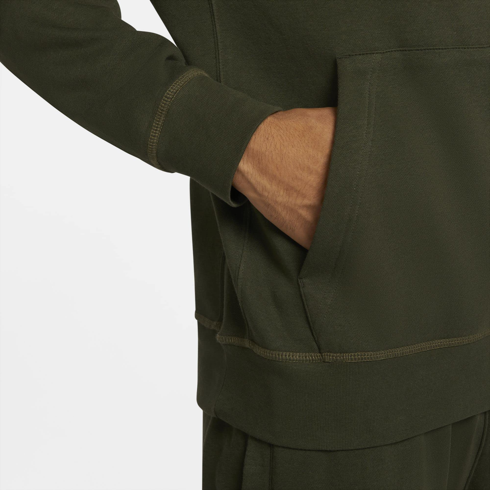 Nike Men Sportswear Just Do It Fleece Hoodie (Large, Sequoia/Medium Olive)
