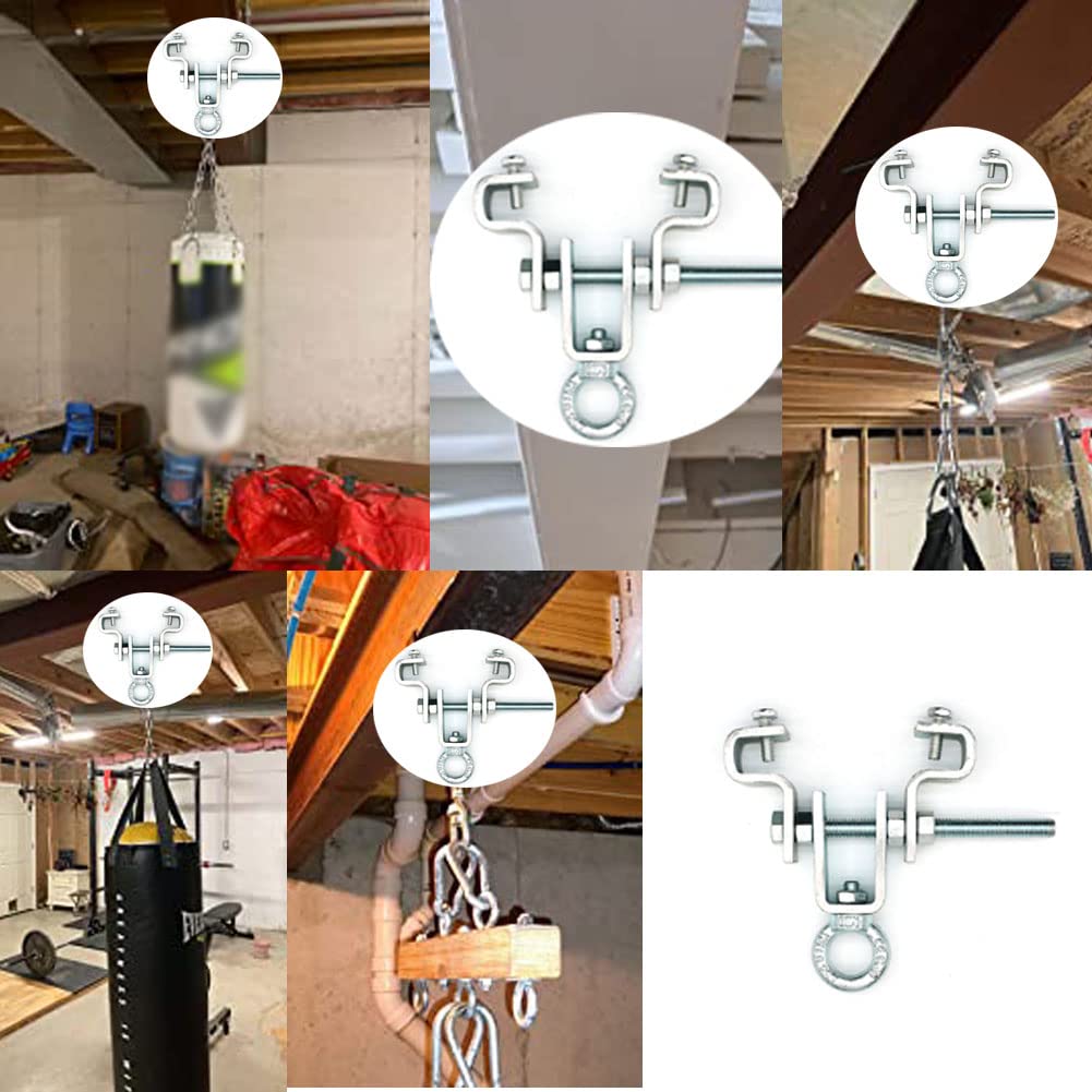 WANLIAN I-Beam Heavy Bag Hanger; Steel Clamp for Heavy Bag. Suitable for I-Beams with Bottom Width 2.5" 6.3cm7.5" 19cm; Can Withstand 450 Lbs