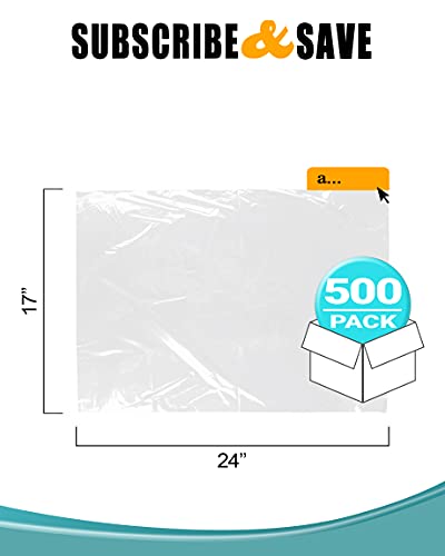 APQ Pack of 500 Steam Table Pan Liners with Twist Tie 24 x 17 for 1/2 Pan. Disposable Polyethylene Pan Liners 24x17. Poly Bun Pan Covers for Caterers, Cafeterias, Restaurants.