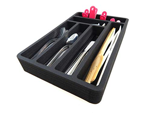 Polar Whale Flatware Silverware Drawer Organizer for Rv and Campers Cutlery Forks Knives Spoons Non-Slip Waterproof Compact Tray Insert 9.5 X 14.9 X 2 Inch 6 Slot Great for Home Kitchen