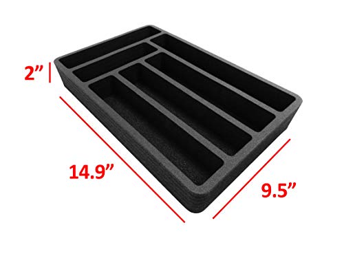 Polar Whale Flatware Silverware Drawer Organizer for Rv and Campers Cutlery Forks Knives Spoons Non-Slip Waterproof Compact Tray Insert 9.5 X 14.9 X 2 Inch 6 Slot Great for Home Kitchen