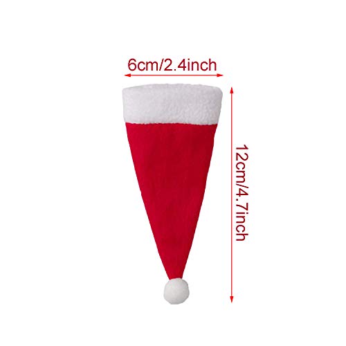 SUNTRADE Christmas Santa Hats Silverware Holders,Tableware Knife Fork Spoon Storage Bag,for Christmas Dinner Table,Set of 20