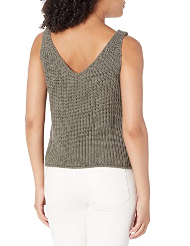 Velvet by Graham & Spencer womens Carissa Tape Yarn Deep V-neck Tank Shirt, Moss, Small US